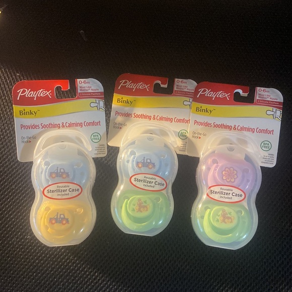 Playtex | Accessories | Playtex Silicone Binky Pacifier 6 Months Ct 4 ...